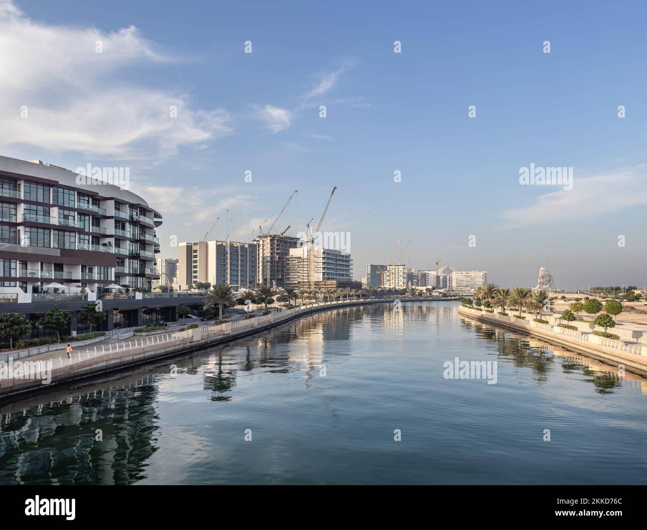 The residential apartment buildings under construction along the ...
