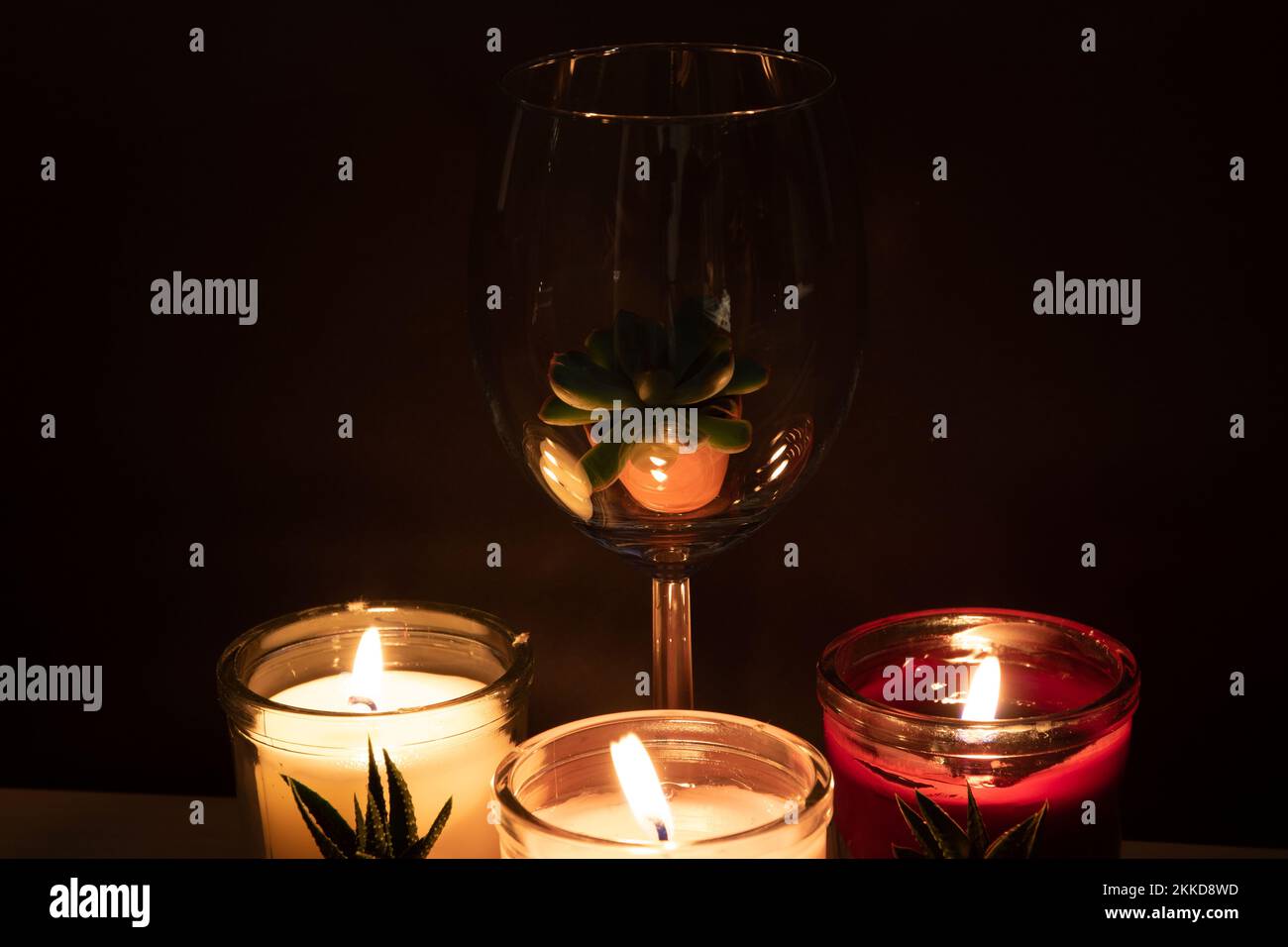 Candle inside glass dish hi-res stock photography and images - Alamy