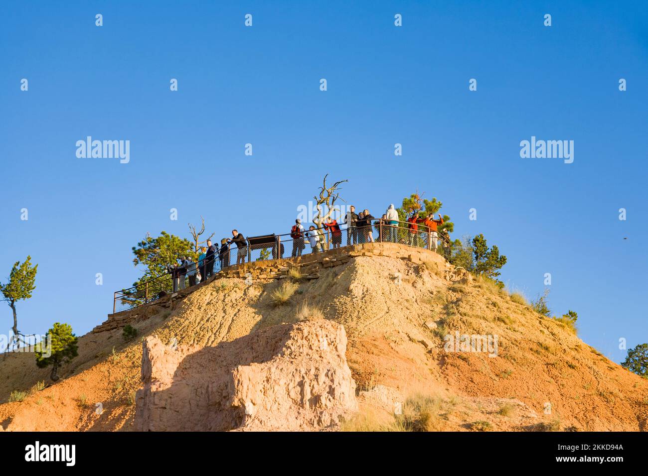 Bryce Canyon, USA - July 16, 2008: people watch the sunrise at ...
