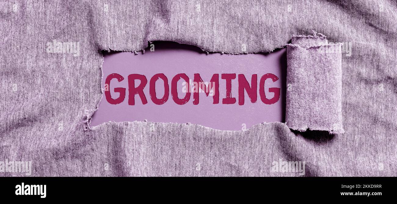 Text showing inspiration Grooming. Concept meaning hygienic care and ...