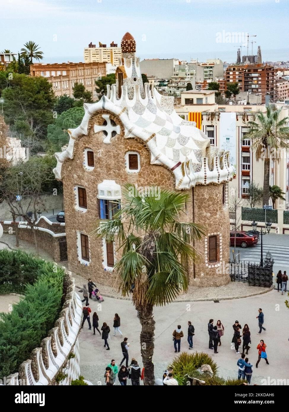 Barcelona, Spain - FEB 28, 2015: La Casa Del Guarda (The Warden's House ...