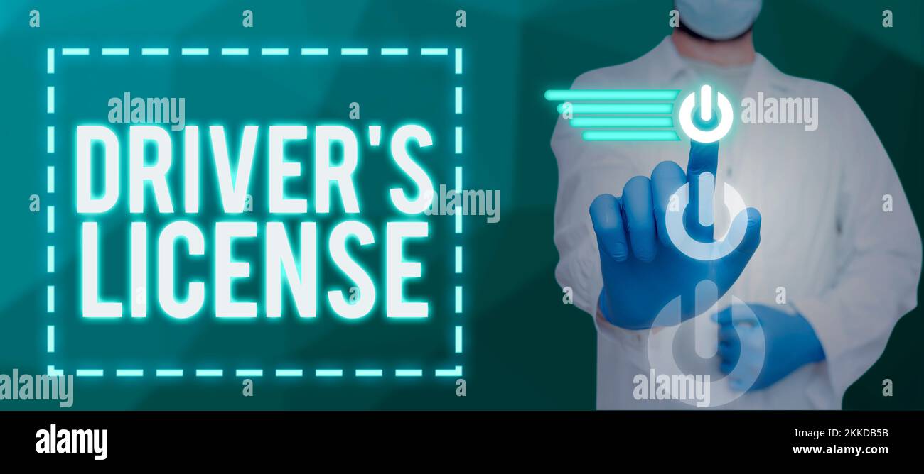 Sign displaying Driver S License. Internet Concept a document ...