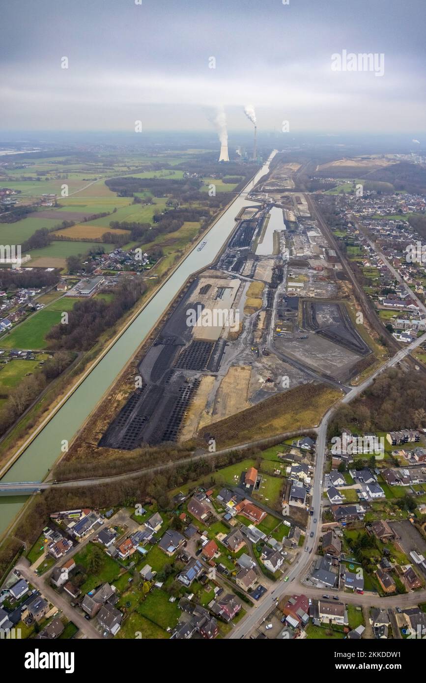 Aerial view, building area for planned city quarter Wasserstadt Aden ...