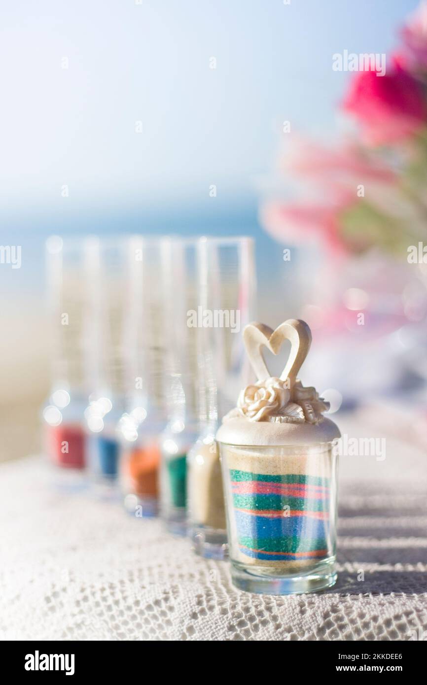 Heart Of Unity Is Colorful Sand Mixed Together In A Symbol Of Happiness ...