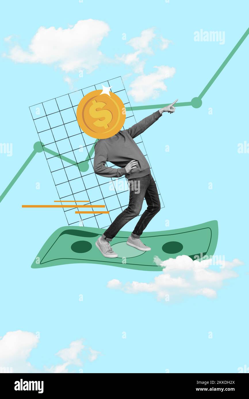 Creative 3d photo artwork graphics collage of confident man finger ...