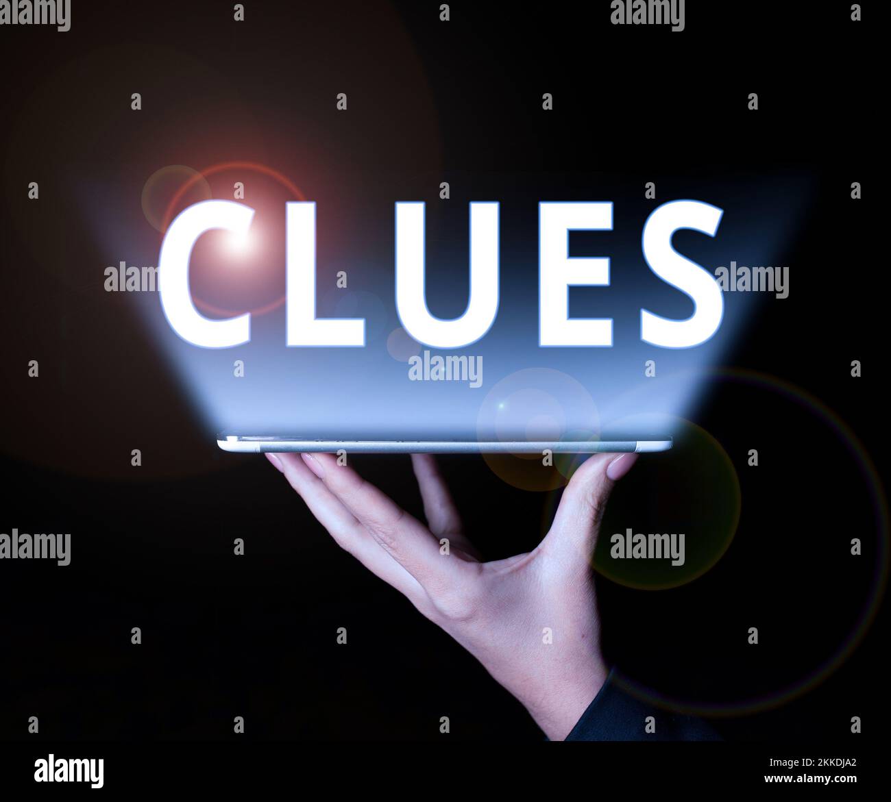 Hand writing sign Clues. Business approach Piece of evidence ...