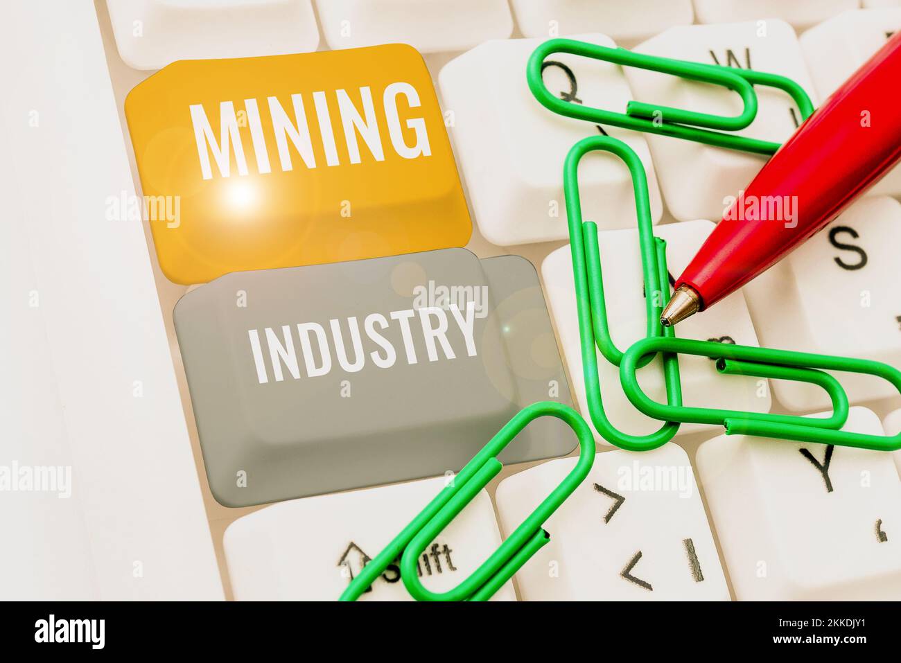 Hand writing sign Mining Industry. Concept meaning extraction of ...