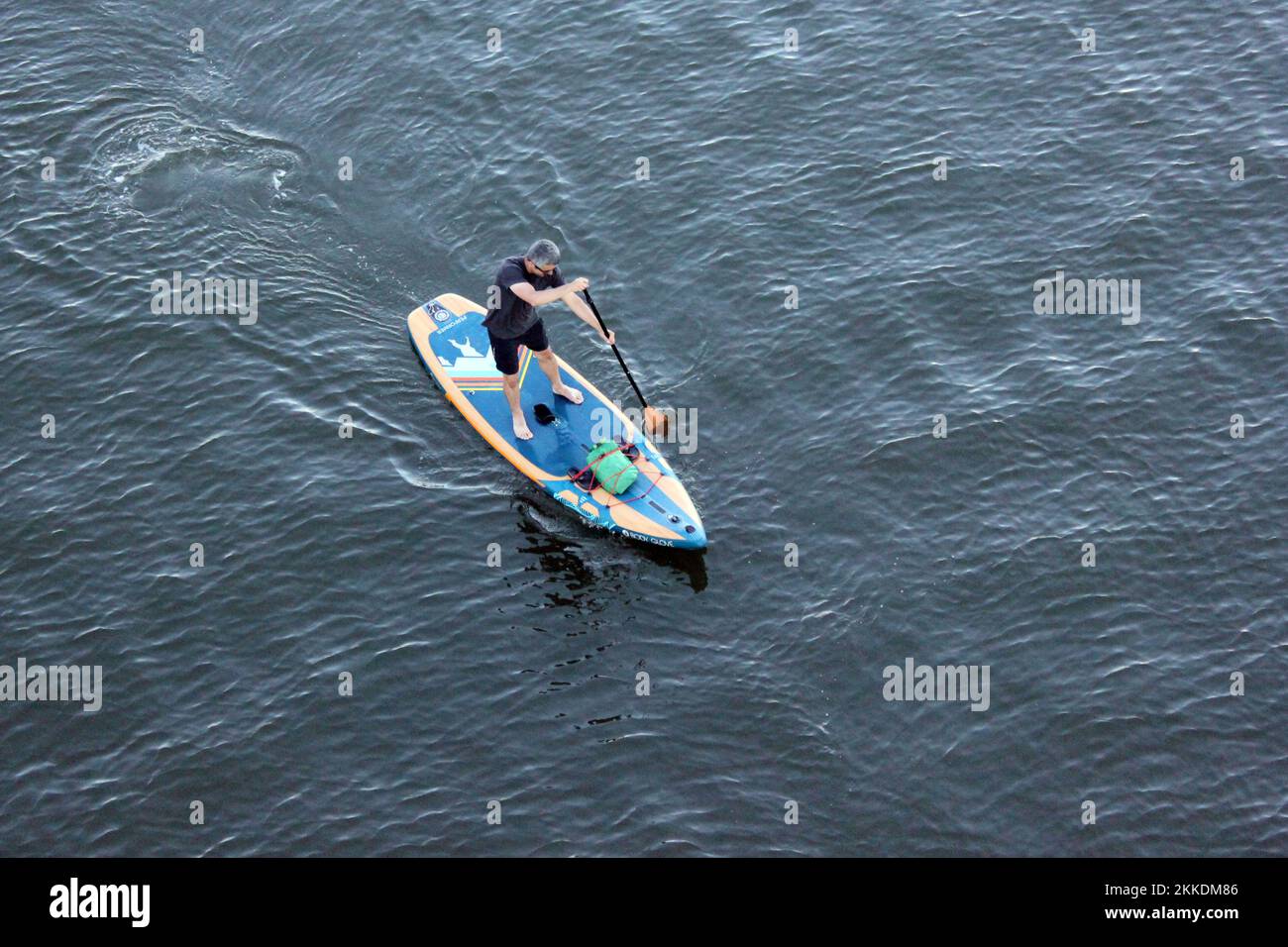 A man paddle boarding in False Creek Stock Photo - Alamy