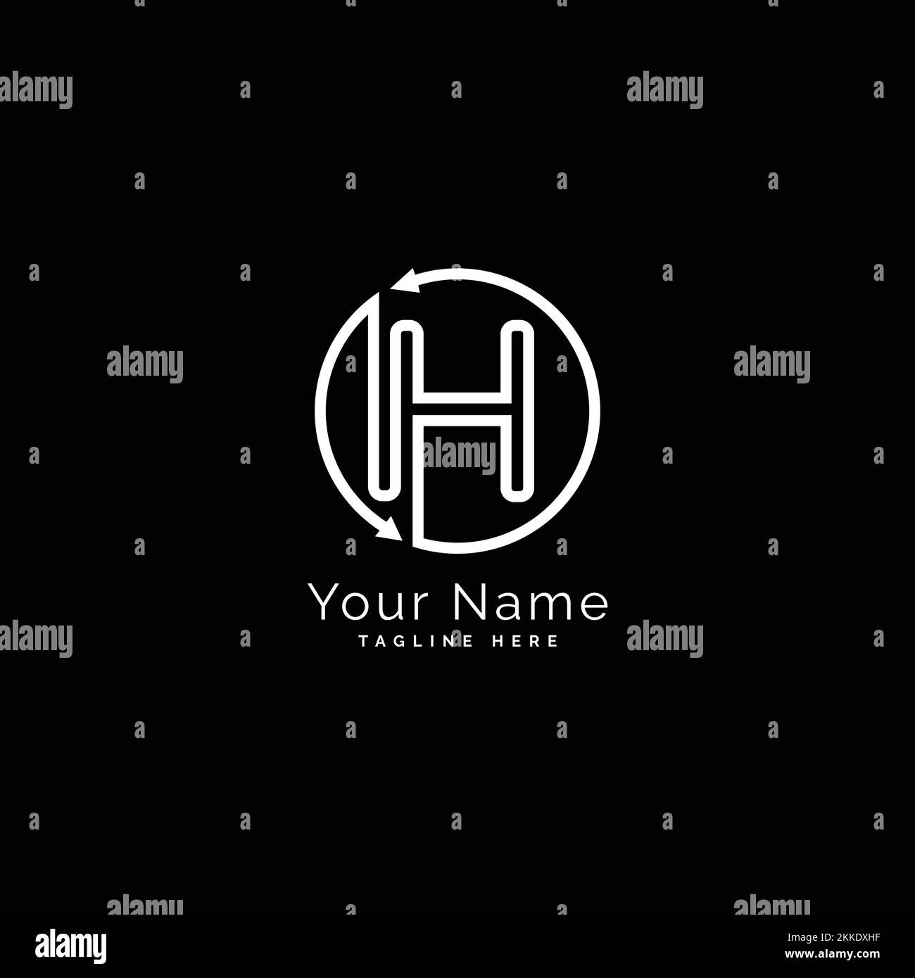 Letter H Logo Vector Design Template, Round Shape image with Alphabet H ...