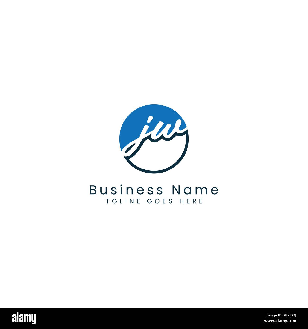 J W JW Initial letter handwritten and signature vector image template ...