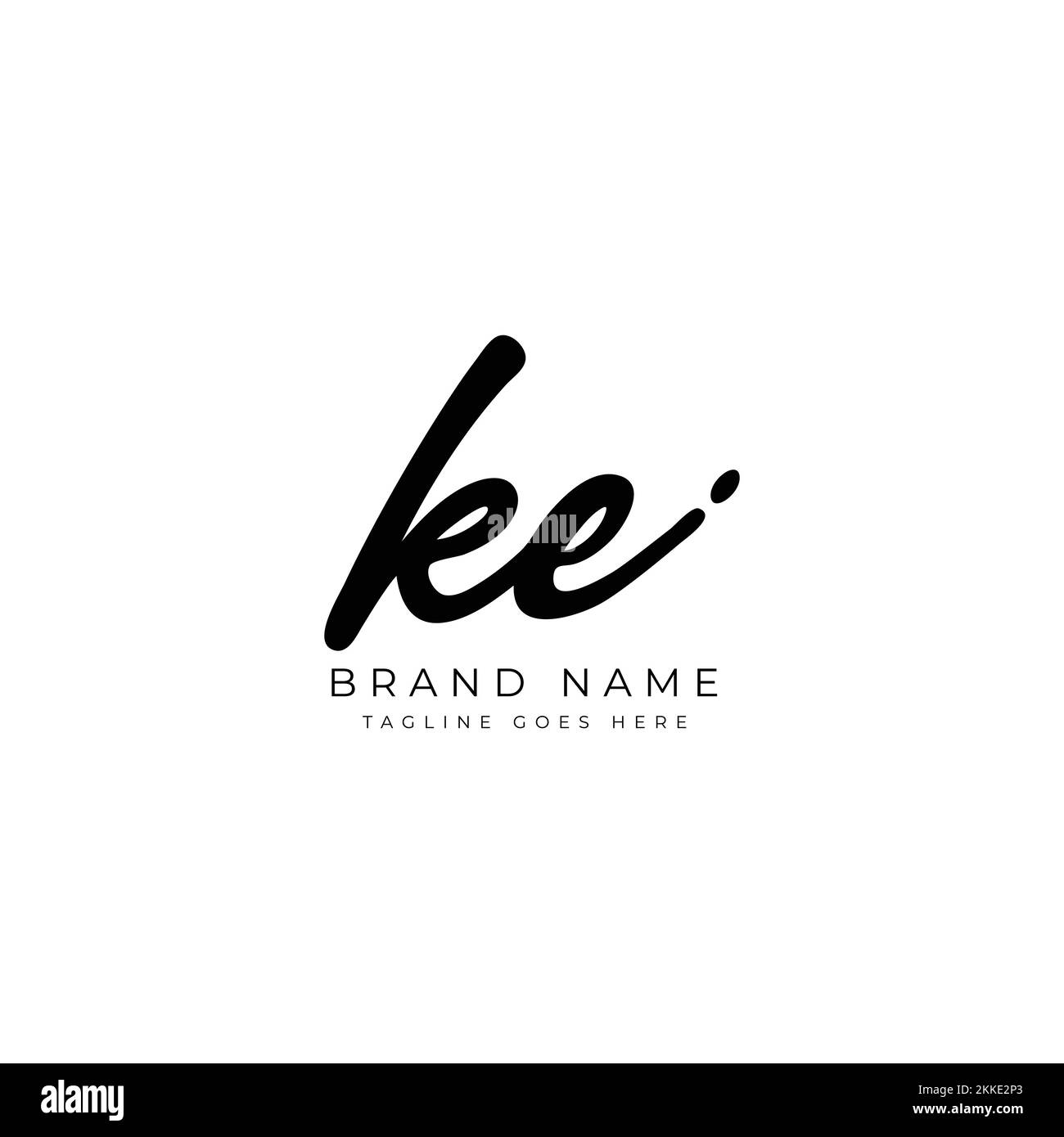 K, E, KE Initial letter handwritten and signature vector image, modern ...