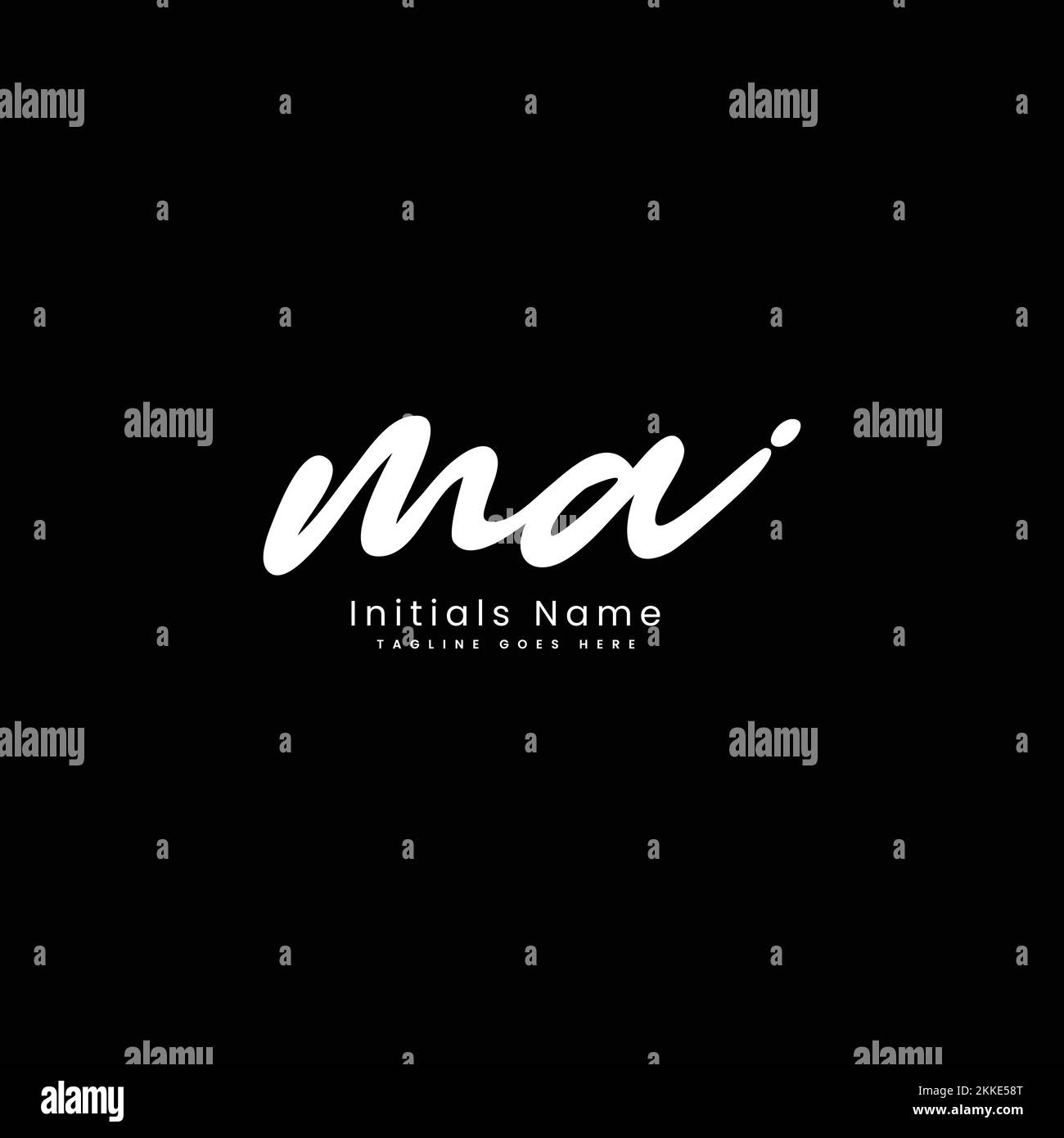 M A MA Initial letter handwritten and signature vector image logo Stock ...