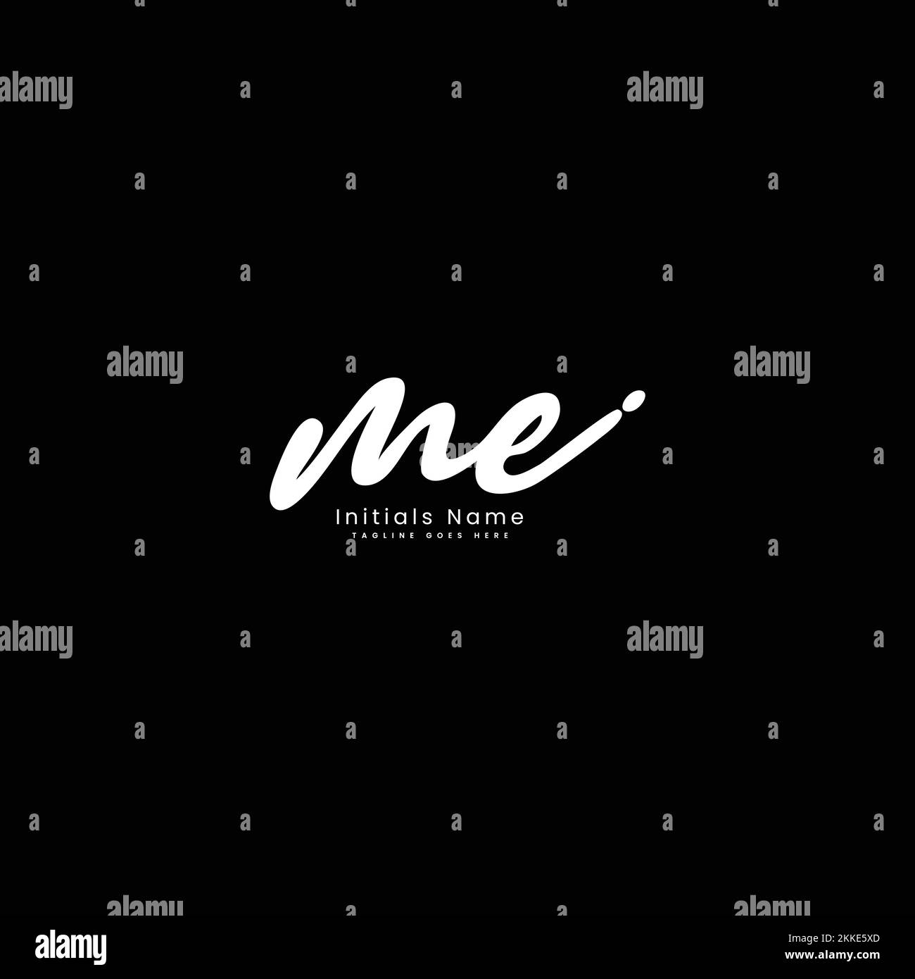M E ME Initial letter handwritten and signature vector image logo Stock ...