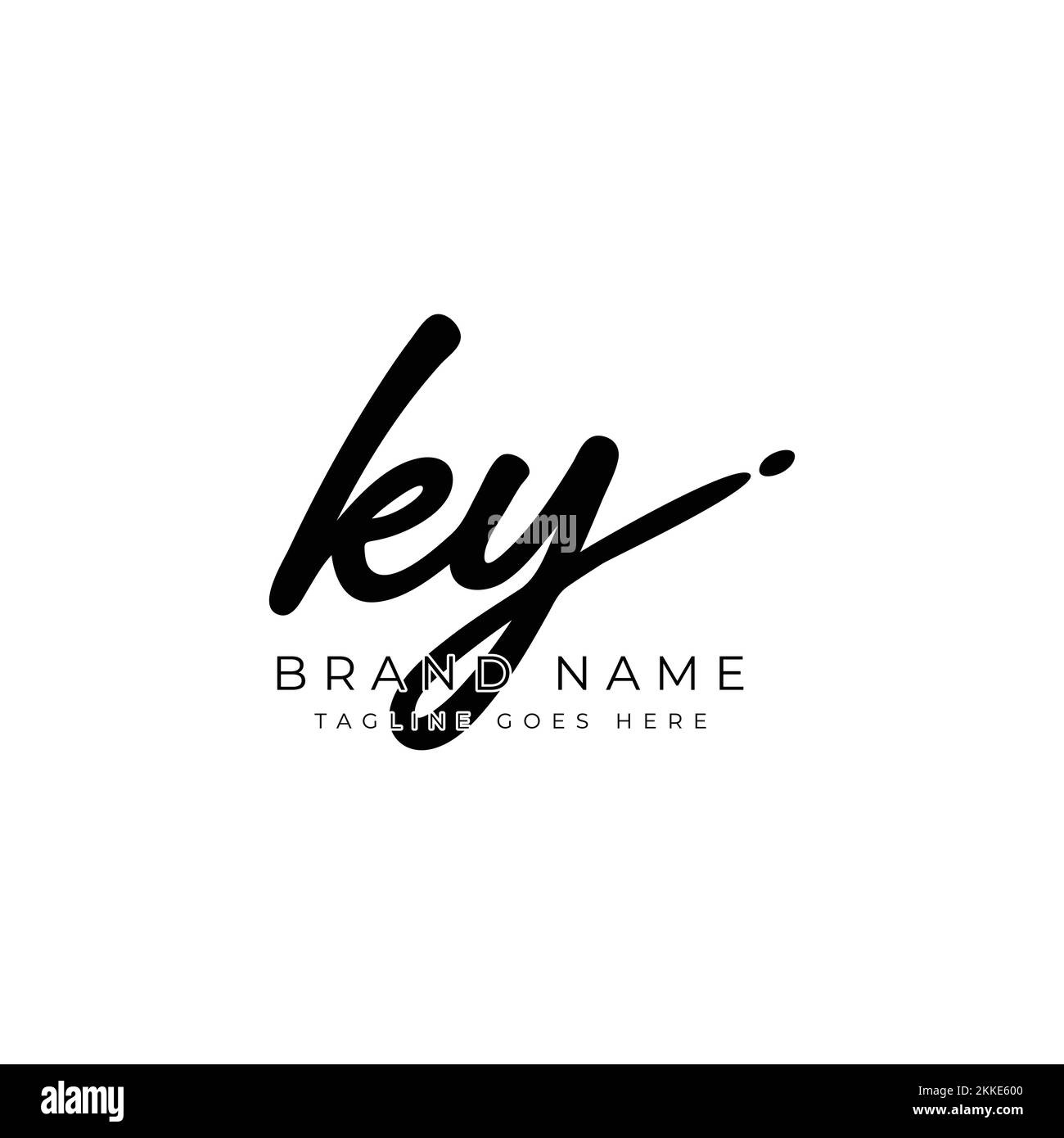 K Y Ky Initial Letter Handwritten And Signature Vector Image Modern Style In Joining Template