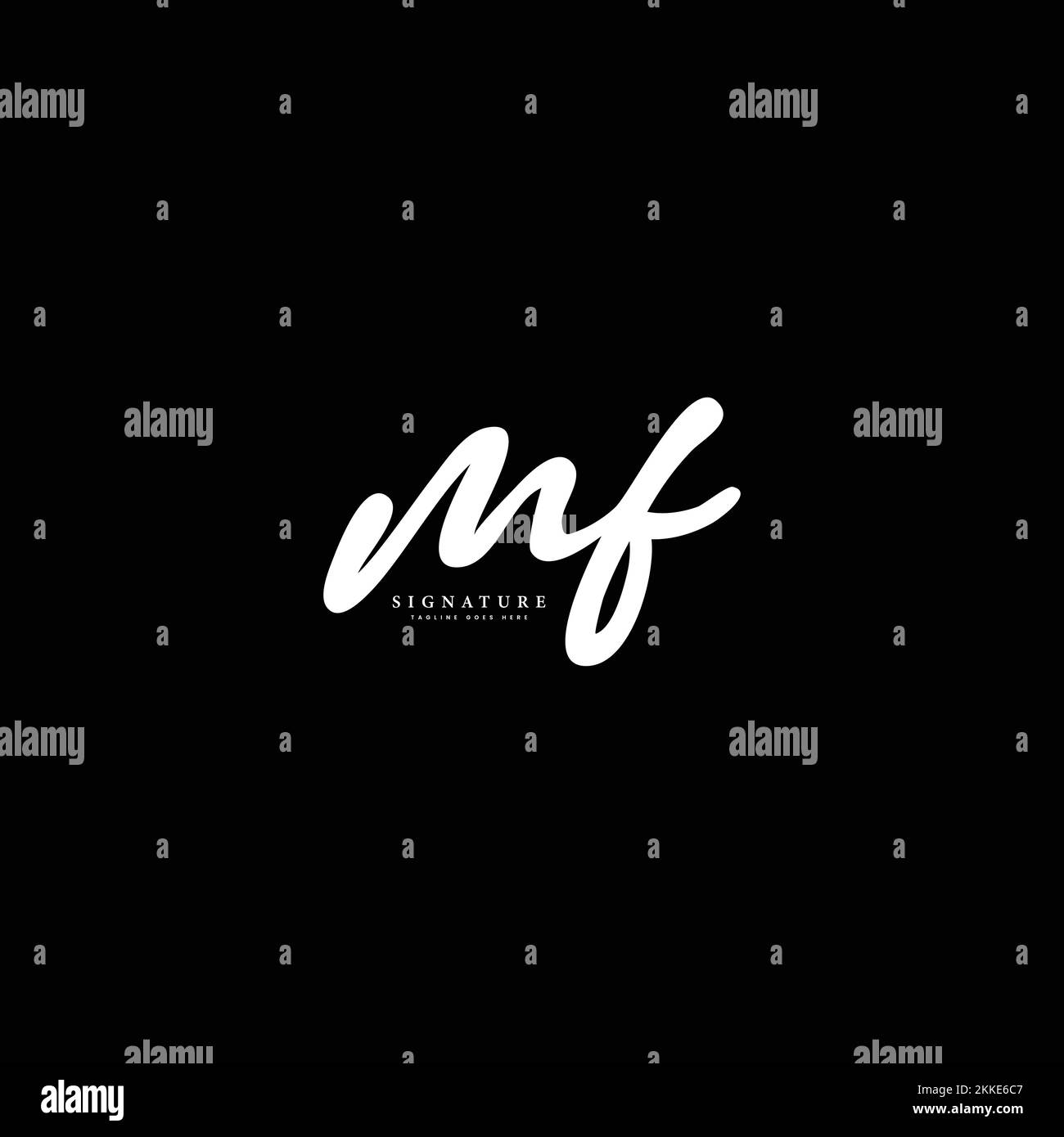 M F MF Initial letter handwritten and signature vector image logo Stock ...