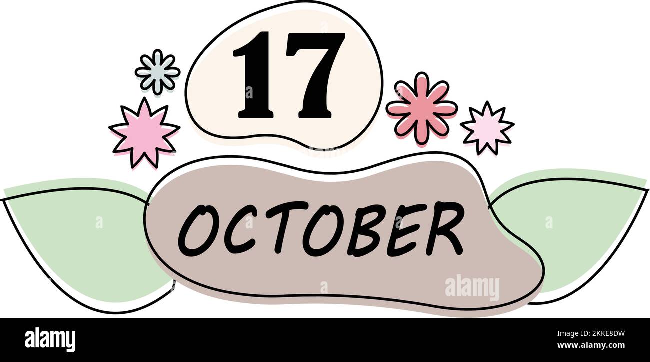 A vector of a Calendar day - 17 October on a white background Stock ...