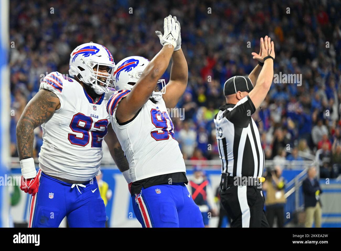 DETROIT, MI - NOVEMBER 24: Buffalo Bills DT Ed Oliver (91) and the ...