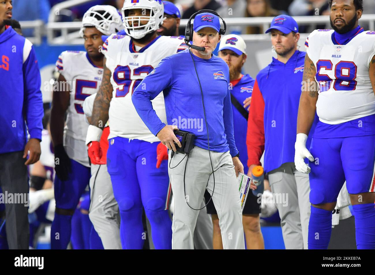 DETROIT, MI - NOVEMBER 24: Buffalo Bills head coach Sean McDermott on ...