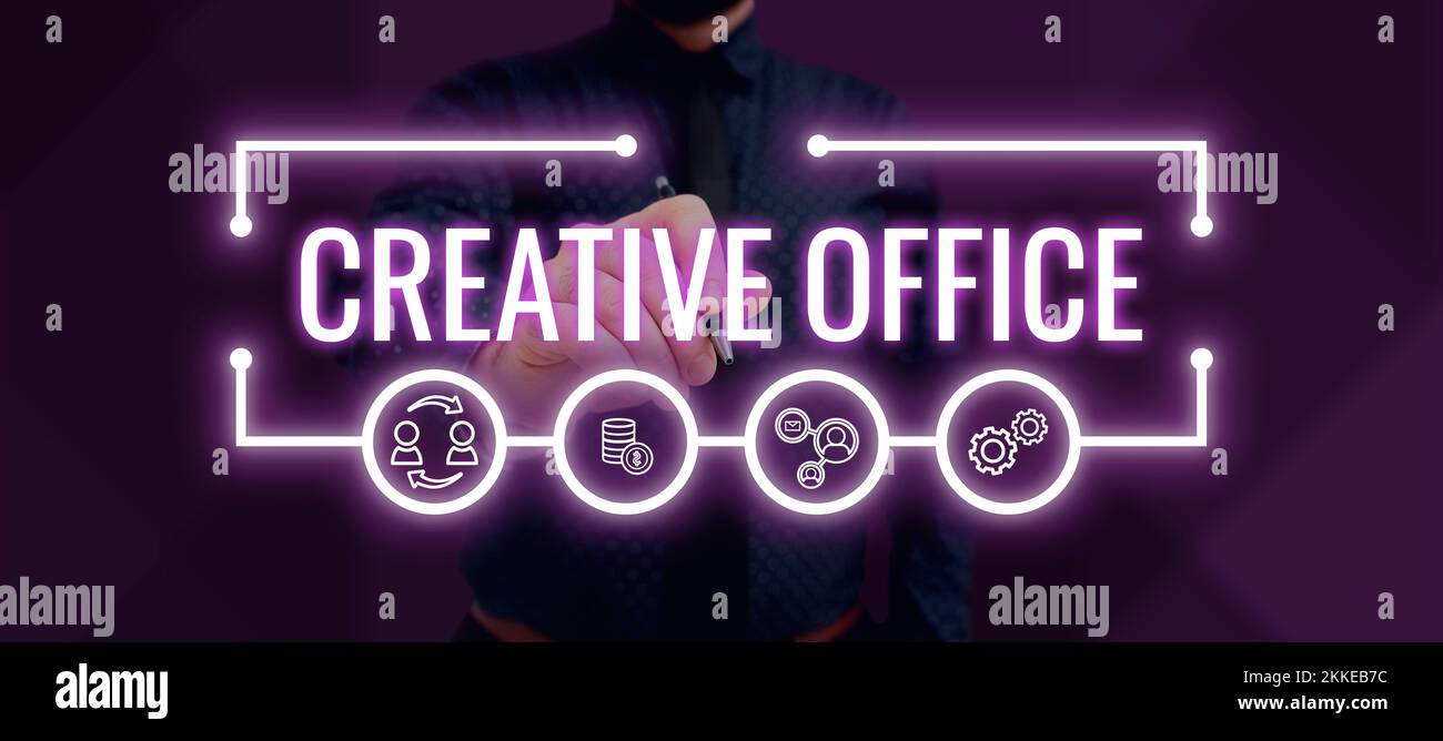 Text caption presenting Creative Office. Internet Concept any office ...