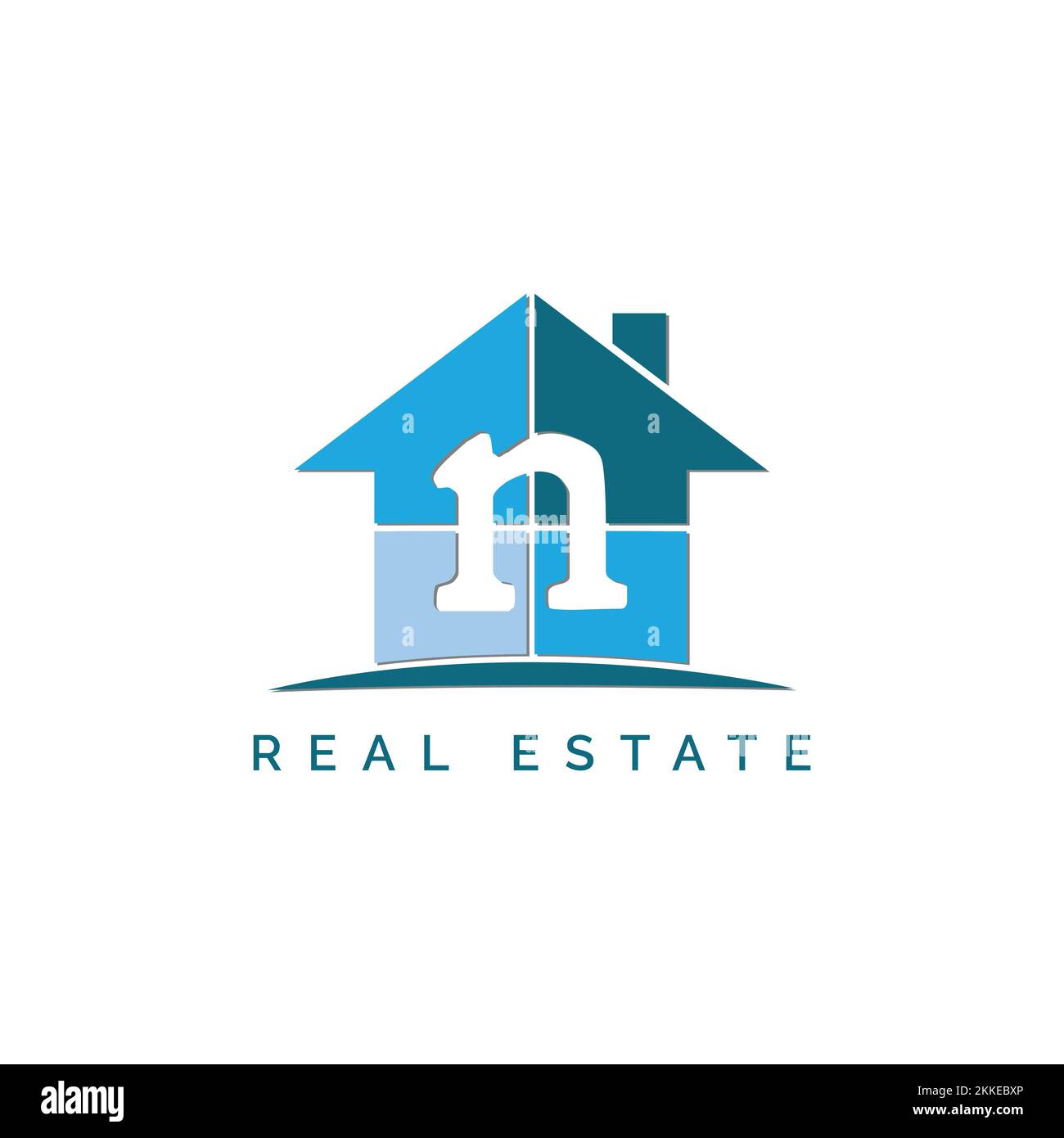 N Letter Real Estate Logo, Vector house shape Template for Property ...