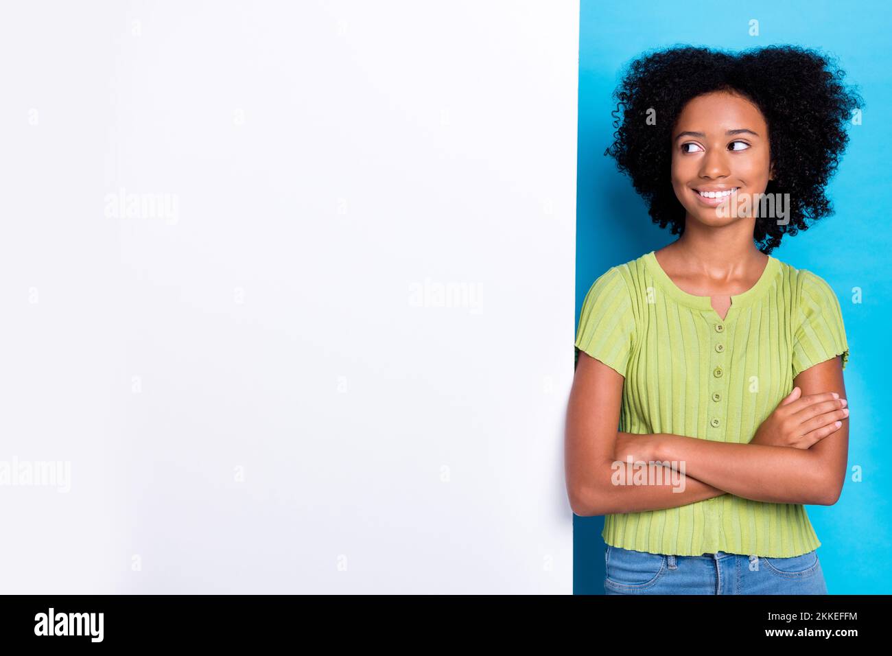 Photo of confident funny successful learner schoolgirl teenager folded ...