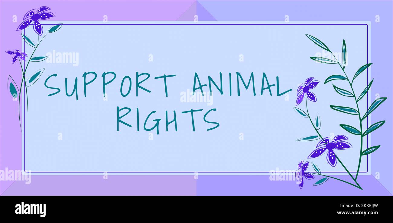 Hand writing sign Support Animal Rights. Word Written on protection and ...