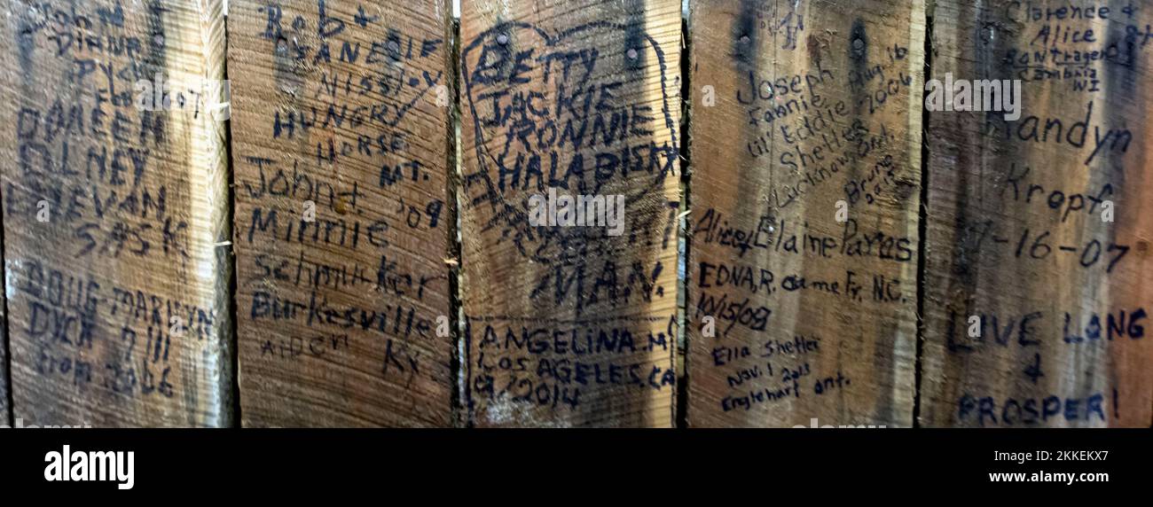 Boulder, Montana, USA. 25th Nov, 2022. Signatures of previous health ...