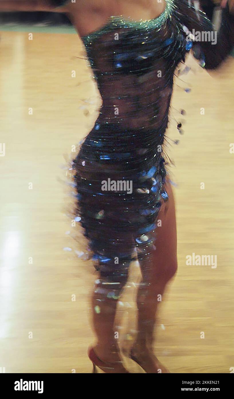 Dancing spinning figure of dancing woman during some comtetions in ...