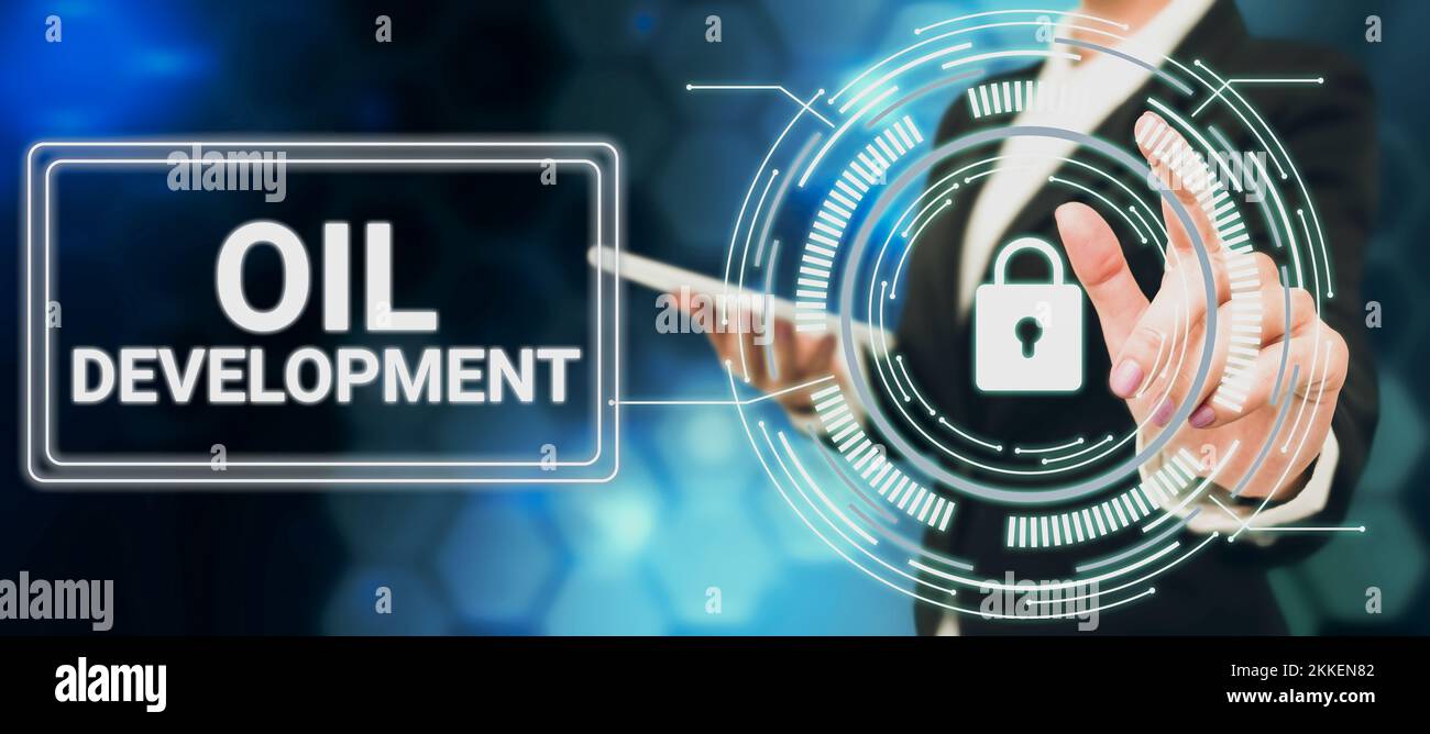 Conceptual caption Oil Development. Business approach act or process of ...