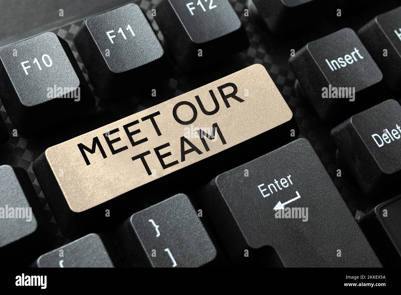 Text caption presenting Meet Our Team. Conceptual photo introducing ...