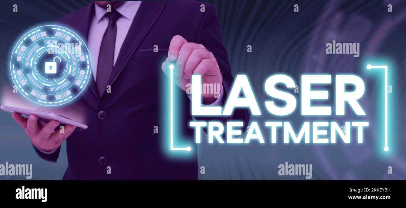 Conceptual display Laser Treatment. Word Written on any of various ...