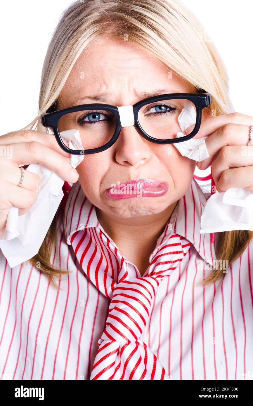 Wiping tears from eyes hi-res stock photography and images - Alamy