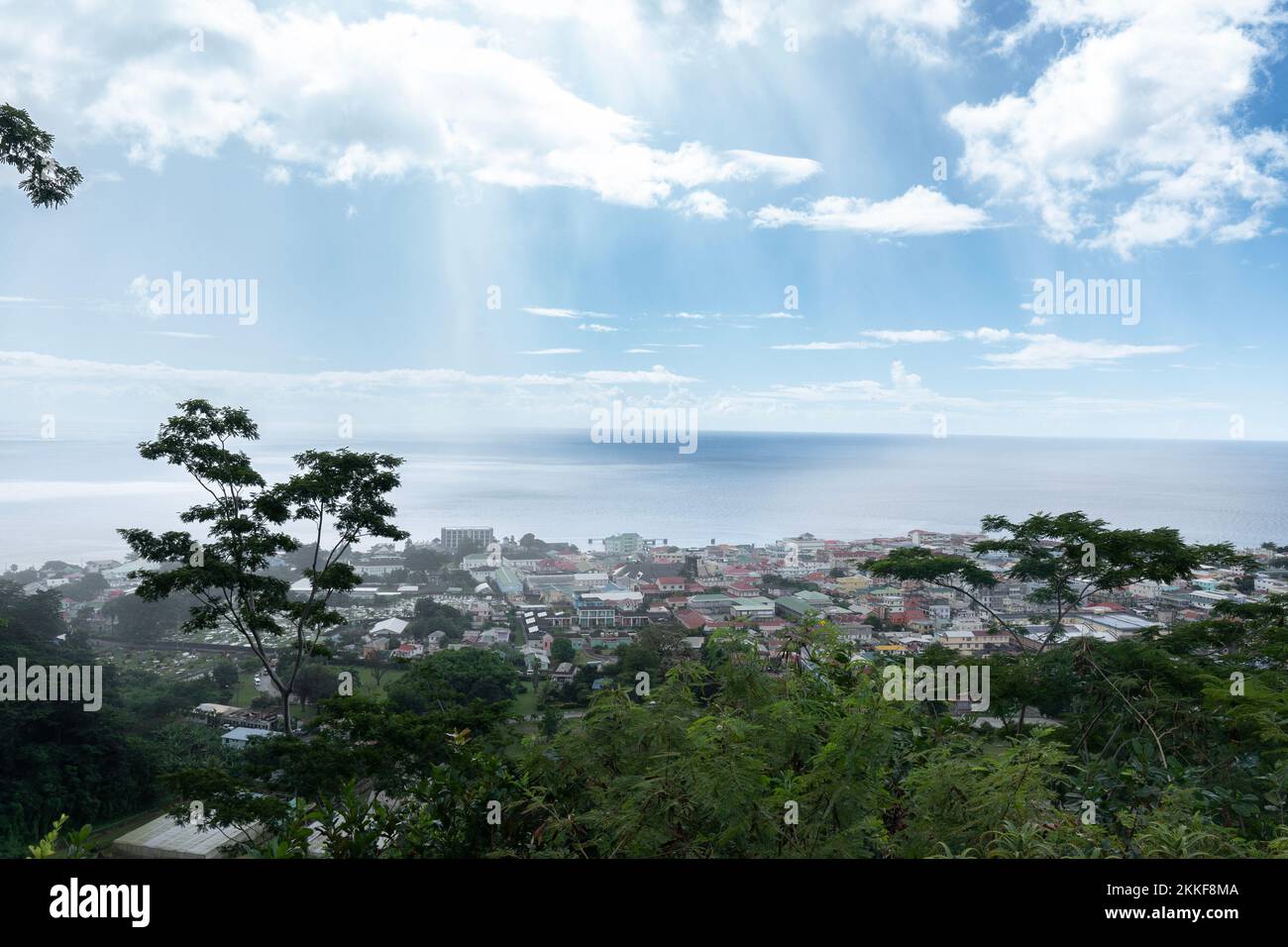 Caribbean coastal city of Roseau in Dominica, with access to the ...