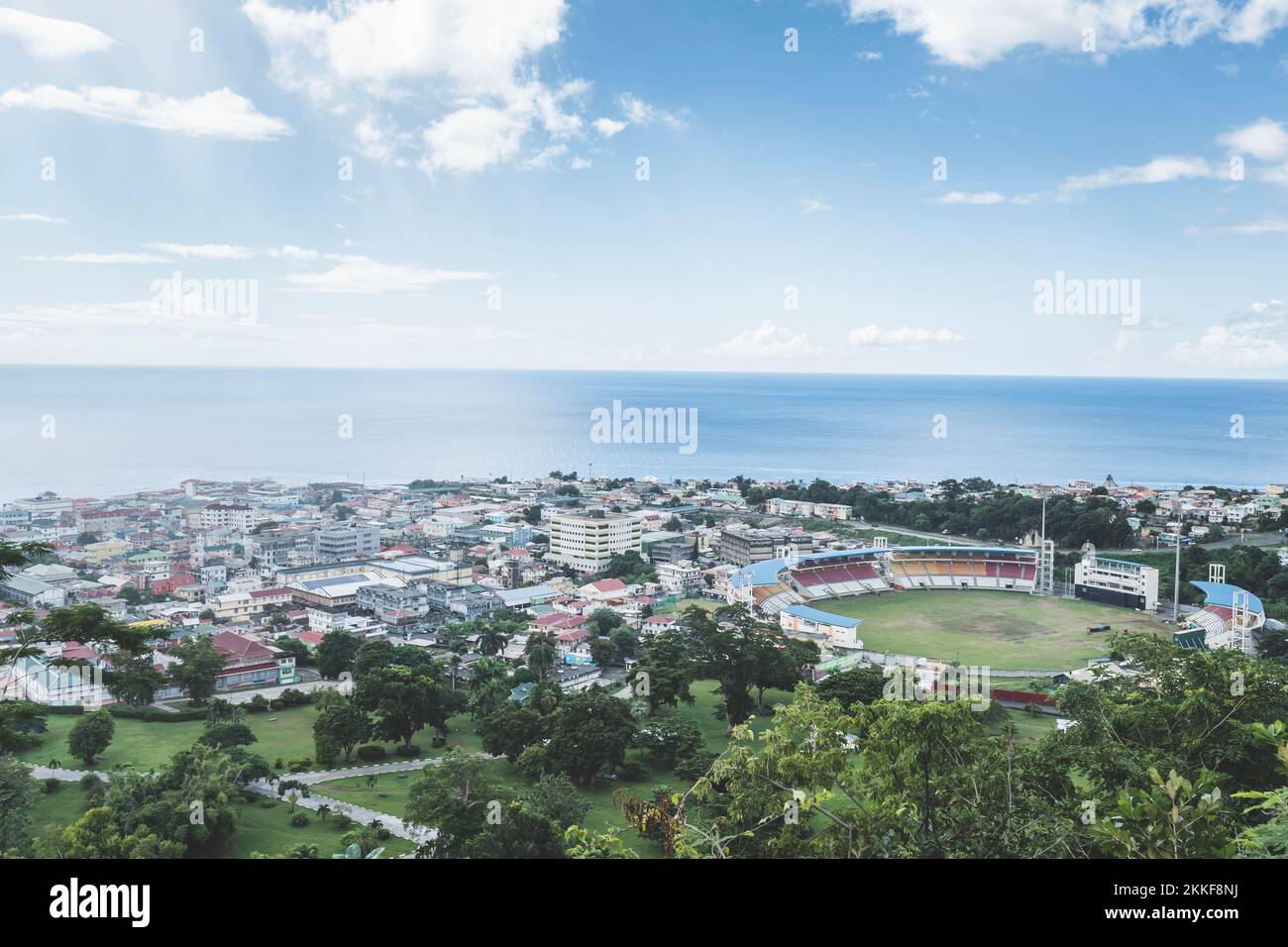 Caribbean coastal city of Roseau in Dominica, with access to the ...
