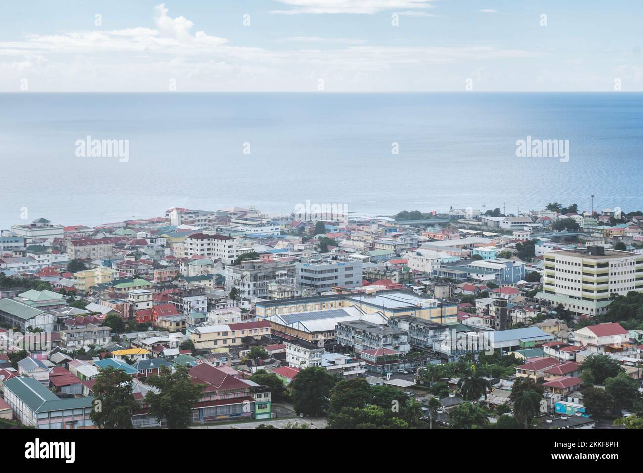 Caribbean coastal city of Roseau in Dominica, with access to the ...