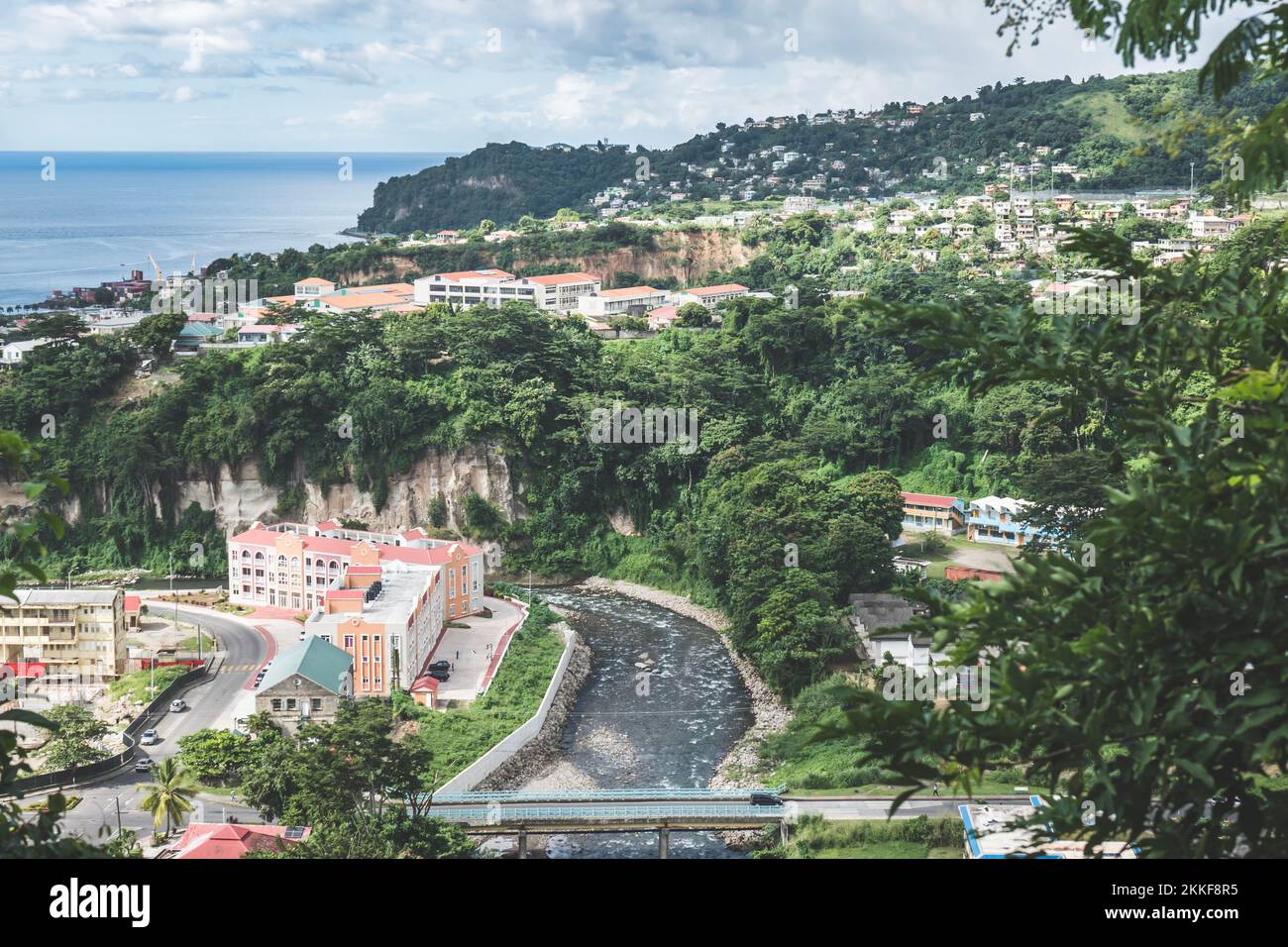 Caribbean coastal city of Roseau in Dominica, with access to the ...