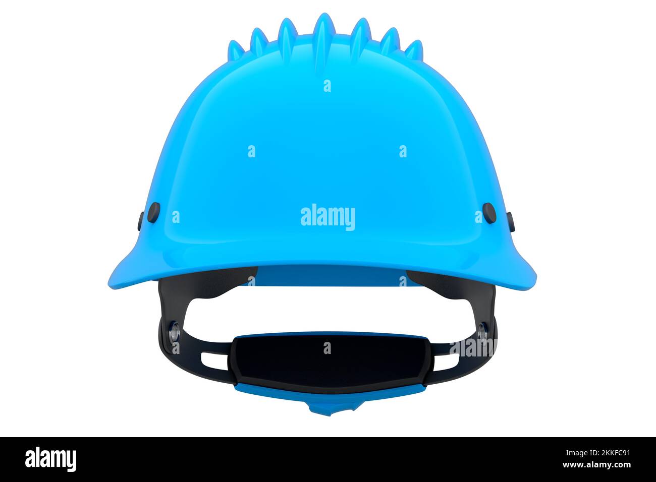 Blue safety helmet or hard cap isolated on white background. 3d render ...