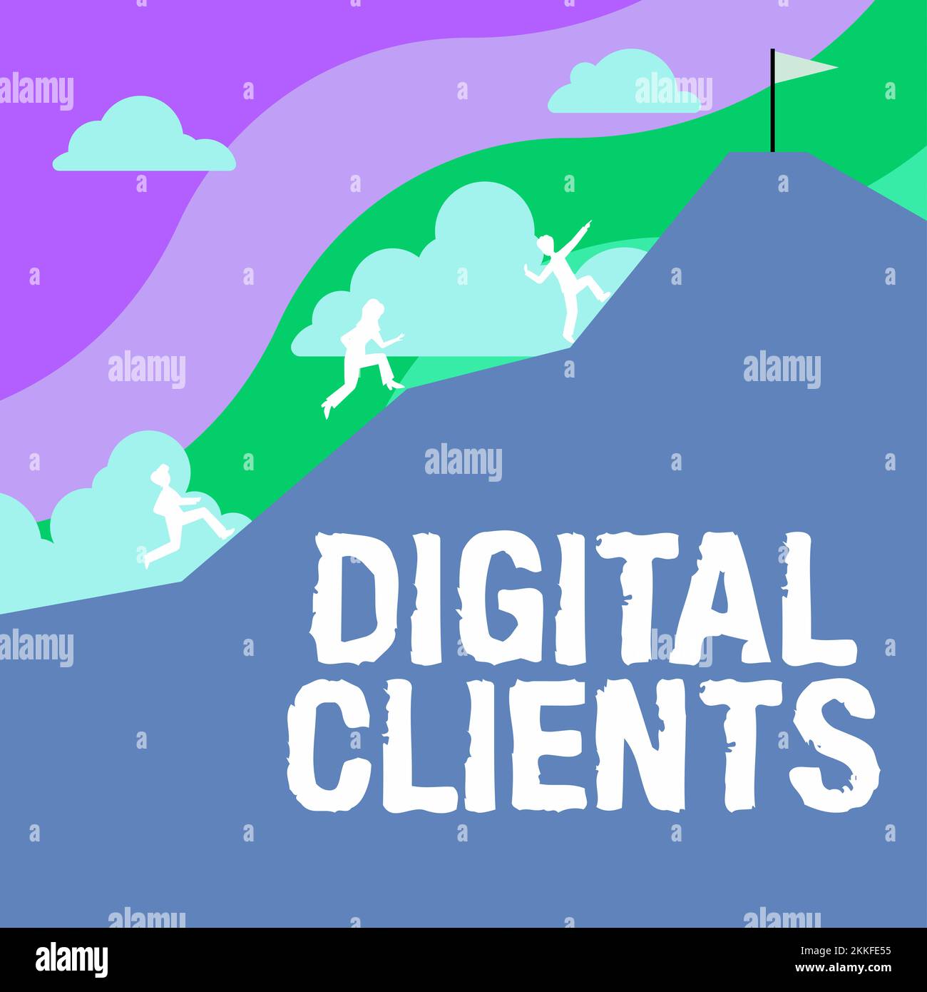 Text caption presenting Digital Clients. Conceptual photo use digital ...