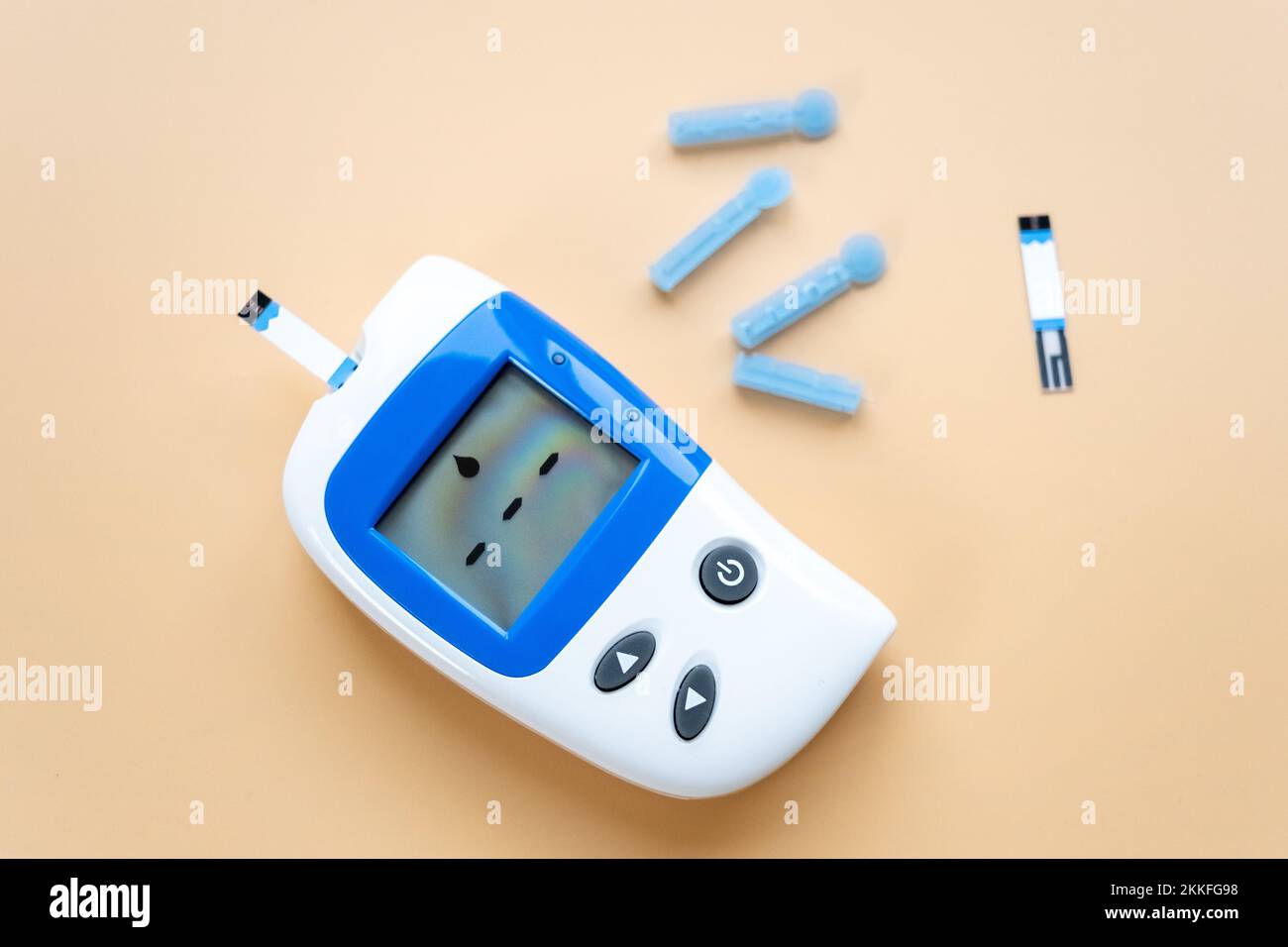 electronic glucometer to control diabetes, isolated on background Stock ...