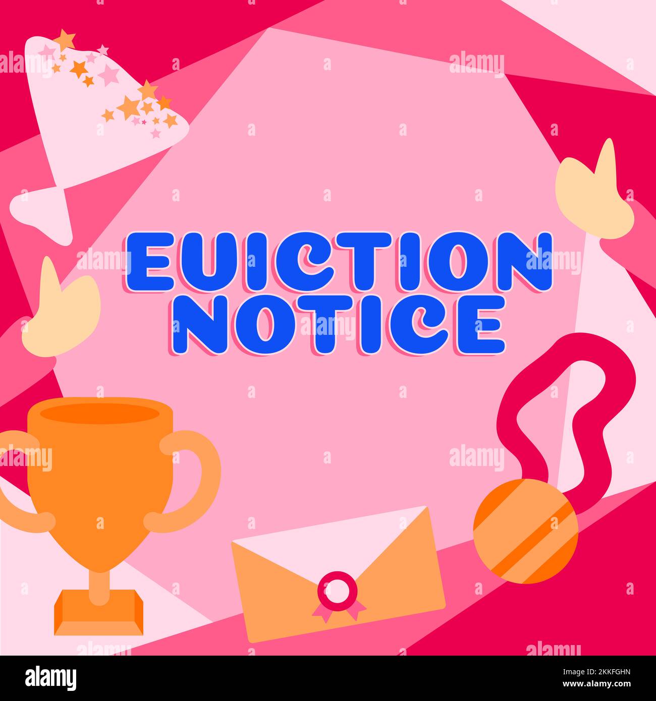 Text caption presenting Eviction Notice, Concept meaning an advance ...