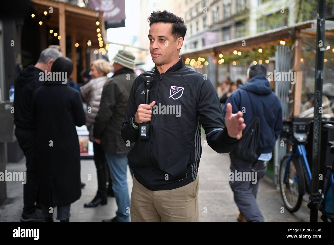 New York, USA. 25th Nov, 2022. Former American Soccer player Calen Carr ...