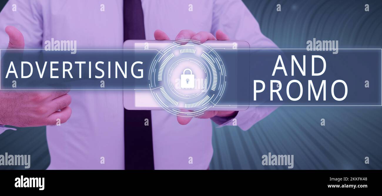 Text caption presenting Advertising And Promo, Business showcase ...