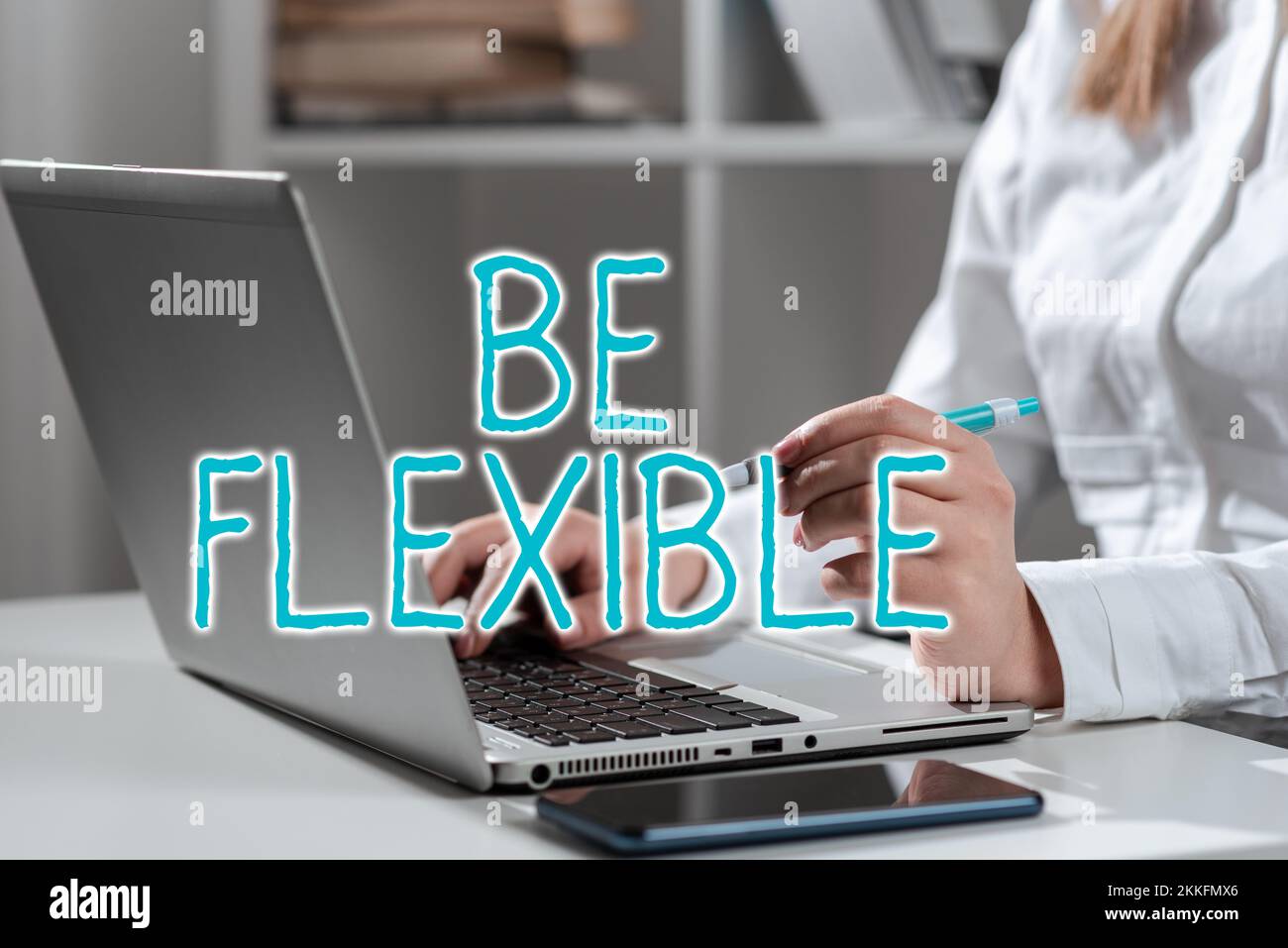 Conceptual caption Be Flexible. Business overview able to be easily ...