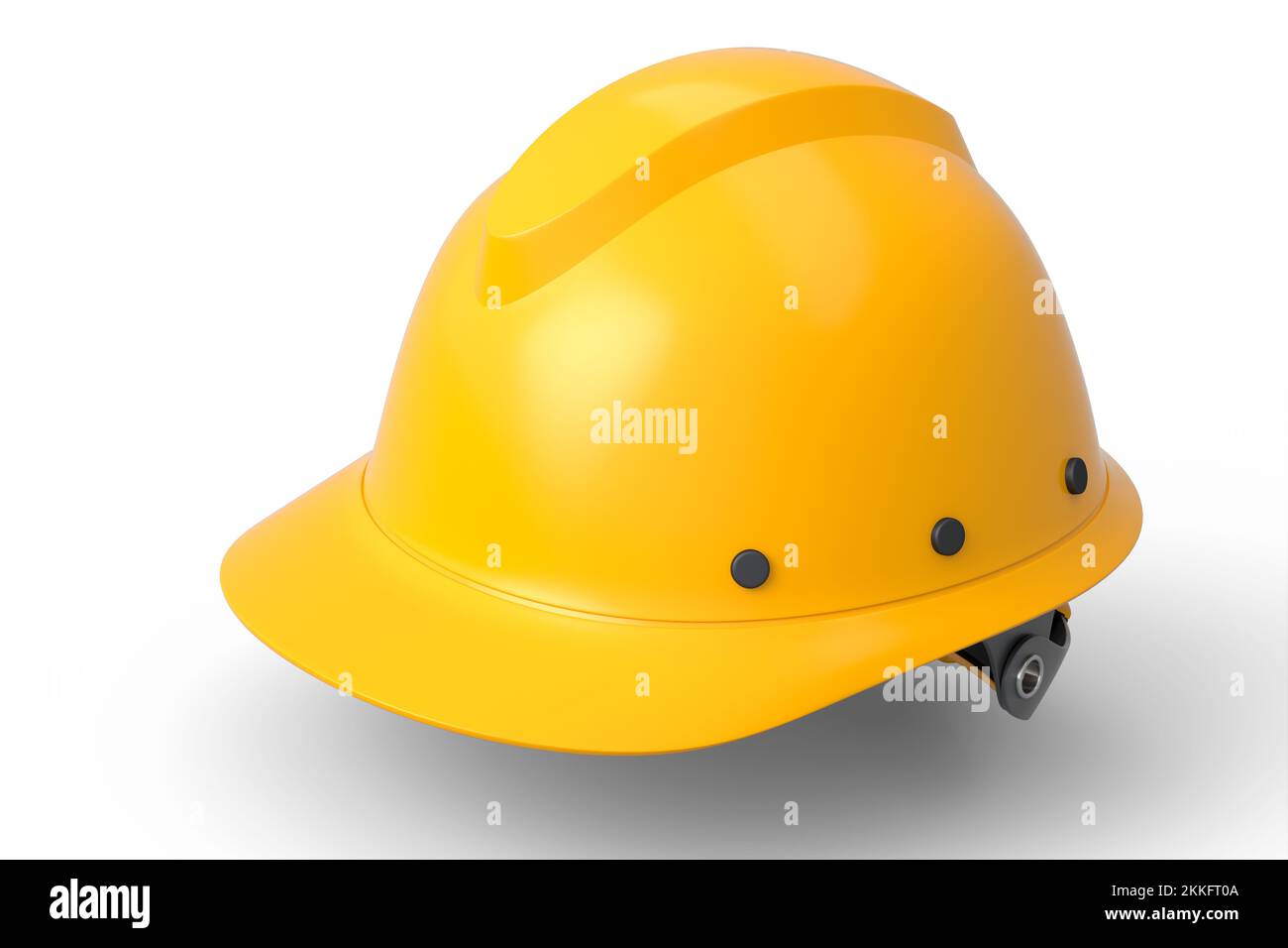 Yellow safety helmet or hard cap isolated on white background. 3d ...