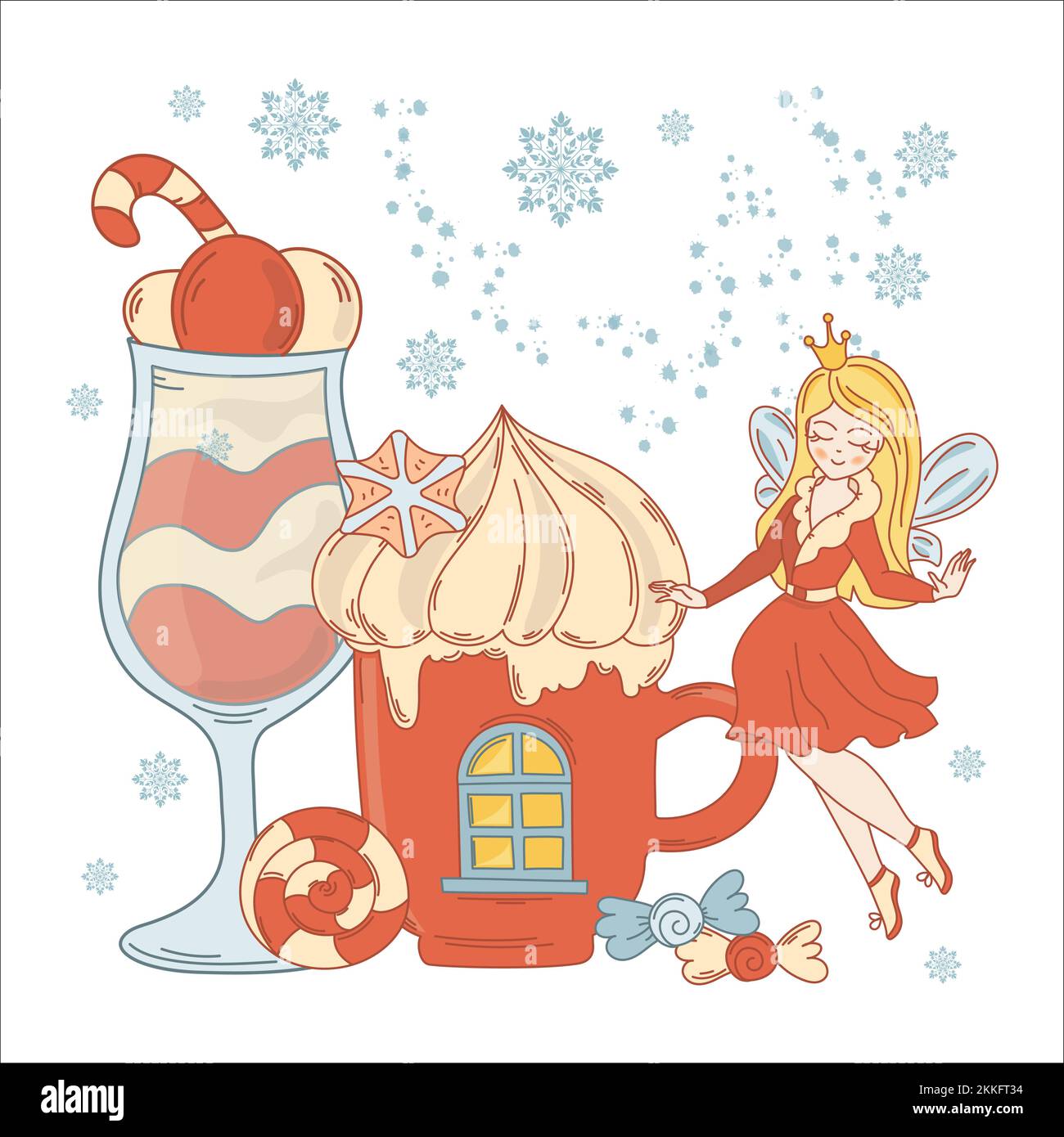 ICE CREAM FAIRY Dessert Sweet Princess Girl Cartoon Wedding Vector ...