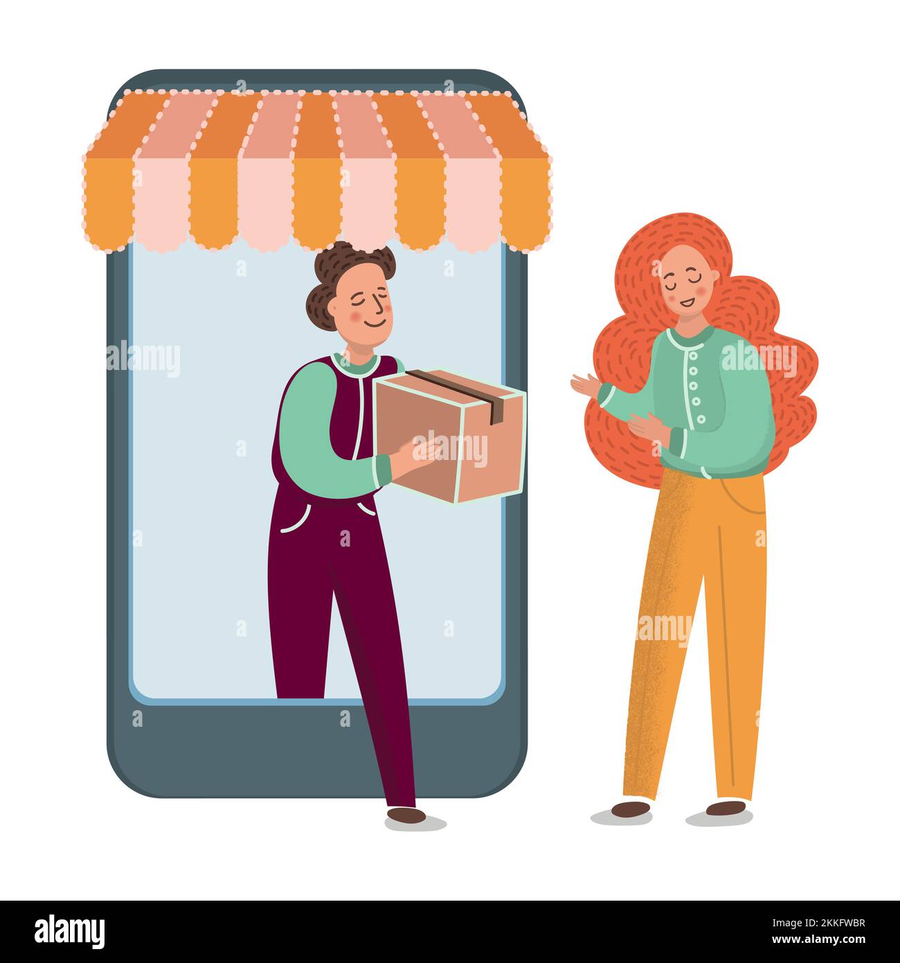 INTERNET SALE Flat Style Market Shop Store Cartoon Vector Illustration ...