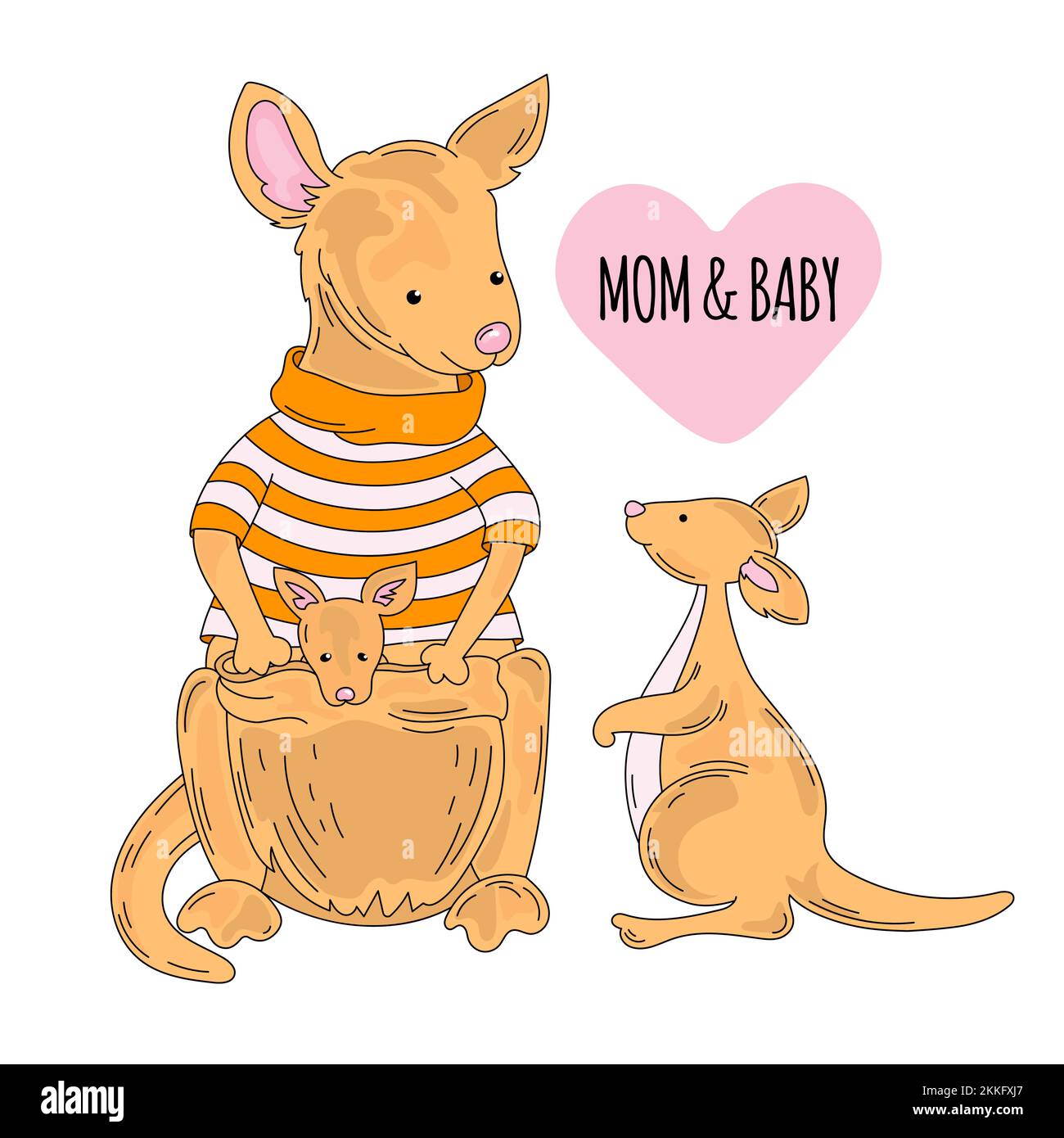 KANGAROO BABY Australian Animal Cartoon Fairy Tale Nature Clip Art ...