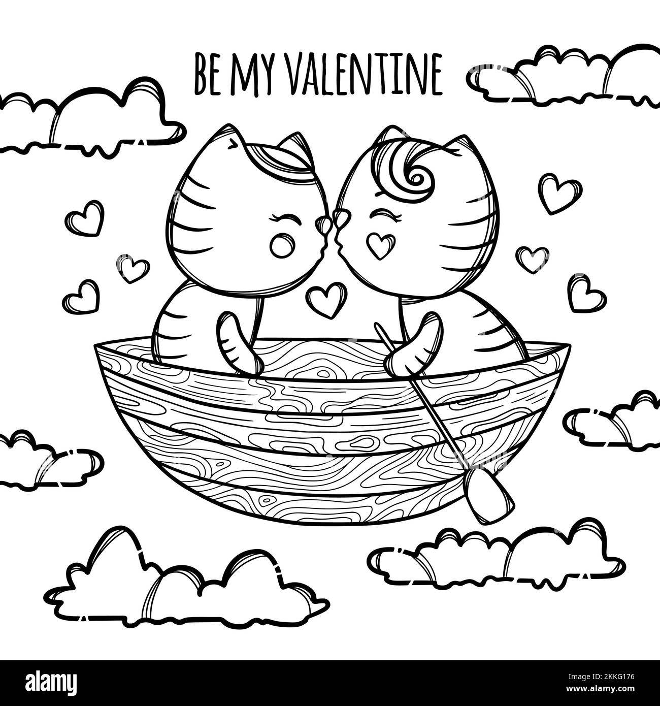 KITTENS IN BOAT KISS Float In The Clouds To Happiness In The Sky ...