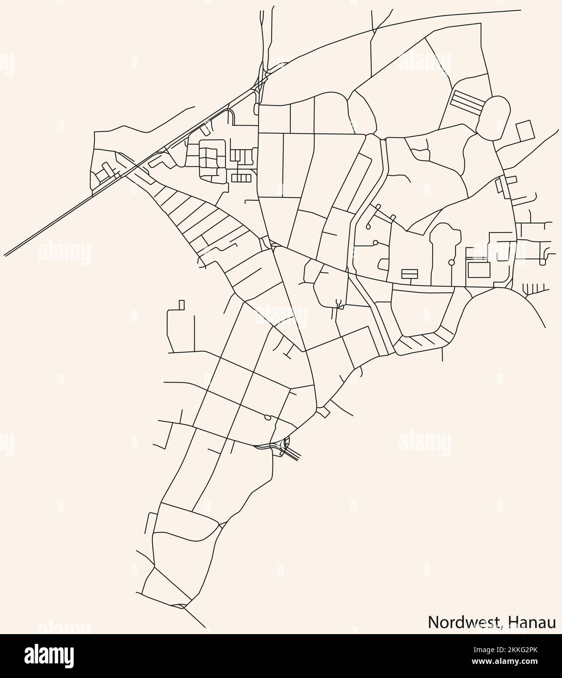 Street roads map of the NORDWEST MUNICIPALITY, HANAU Stock Vector Image ...