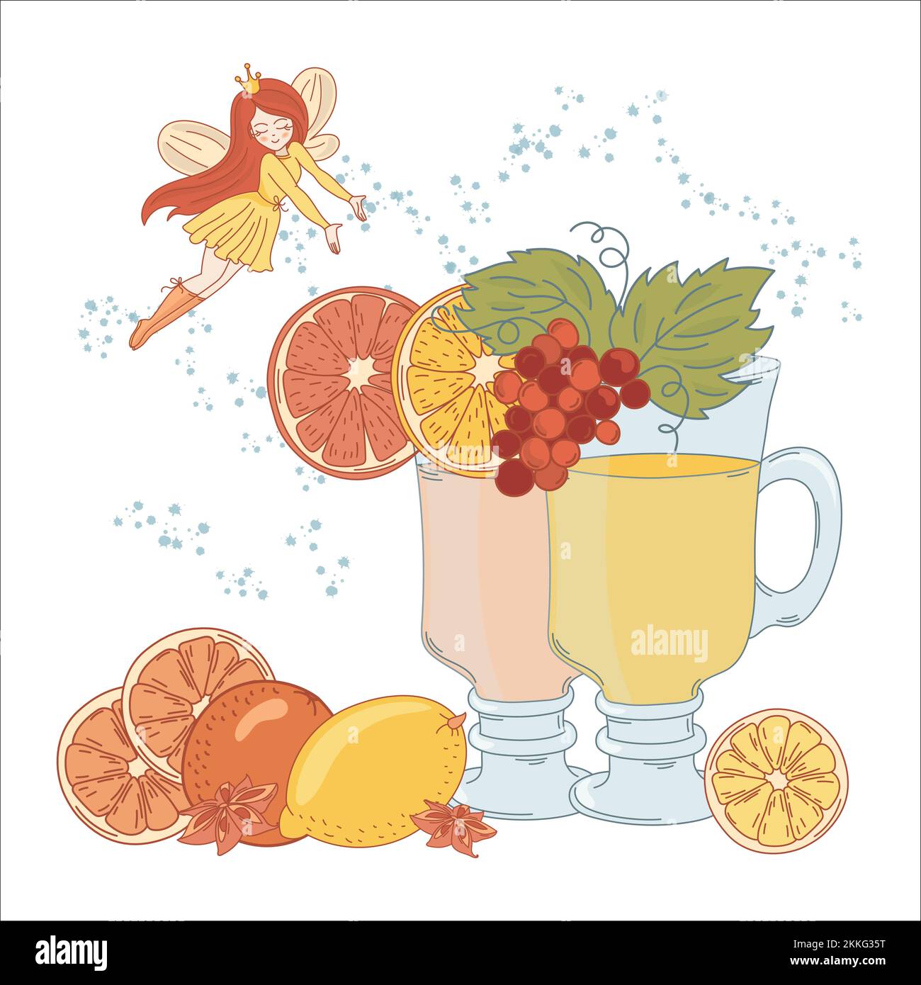 LEMONADE FAIRY Dessert Sweet Princess Girl Cartoon Clip Art Vector ...